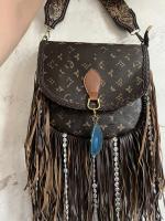 China Real Leather Bags With Tassels Handba Fashionable LL Set With Nylon Lining for sale