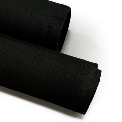 China Euro Black Suede Micro Fiber Leather 0.7-0.75mm Thickness 1.4m Width For Gloves Bags Shoes for sale
