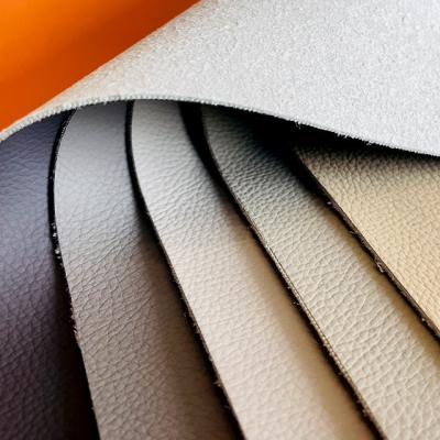 China Litchi Pattern PVC Eco Leather 1.3mm Thickness 1.4m Width - 23 Colors Durable for Kids and Pets for sale
