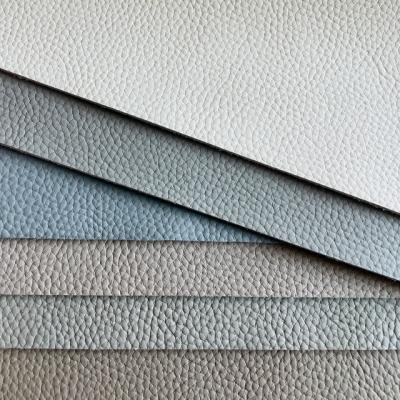 China 1.6mm PU Solvent-Free Eco Leather Material with Litchi Pattern - 1.4m Width in 13 Morandi Colors for sale