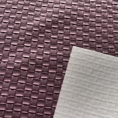China Eco-Friendly Woven PVC Synthetic Leather Sheet 140cm Width with 800m MOQ for Commercial Furniture for sale
