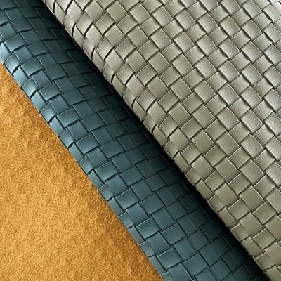 China Colorfast Woven PVC Synthetic Leather 1.4m Width for Hospitality Furniture - 800m MOQ Custom Design for sale