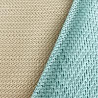 China Woven Pattern PVC Synthetic Leather Upholstery Material 1.4m Width 300m MOQ for Furniture for sale