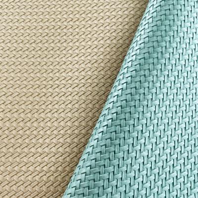 China Woven Pattern PVC Synthetic Leather Upholstery Material 1.4m Width 300m MOQ for Furniture for sale