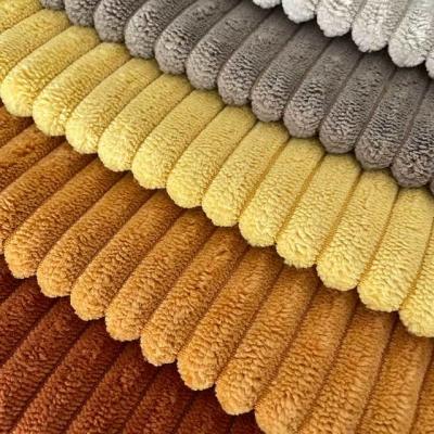 China Premium Sofa Fabric Polyester Textile 1.45m Width 370g/㎡ Weight Velvet Cutting Soft Fade Resistant for sale