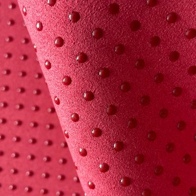 China Faux Leather Micro Suede Material 1.4m Width 0.5-1.0mm Thickness with Anti-Slip Dots for Glove Manufacturing for sale