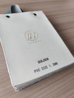 China 1.3mm Golden PVC Eco Leather with leather fiber For Furniture for sale