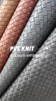 China 1.4mm Thickness Knit Built Pattern PVC Leather with Customizable Color for Classic Style Furniture for sale