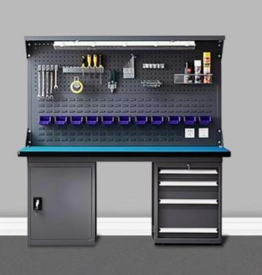China One Adjustable Shelf Included Anti Static Workbench Light Grey Powder Coated Steel Frame Material ESD Safe Workstation For Industrial for sale