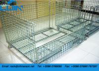 China Zinc Finish Wire Mesh Cages With Foot Brakes / Castors Rigid Rolling Metal for sale