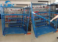China Three Side Powder Coated Warehouse Storage Racks Folding Pallet Logistic Trolley for sale