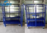 China Metal Collapsible Trolleys With Wheels , Two Front Door Logistics Vertical Trolley for sale