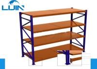 China Convenient Medium Duty Shelving Plywood Board Steel Frame 100-150kg / Layer for sale