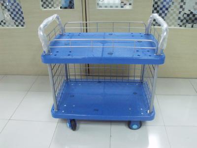 China AS4084 Warehouse Storage Racks Four Wheels Steel Handle Platform Hand Truck for sale