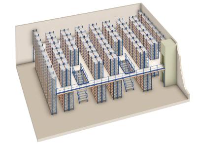 China Spray Painting Industrial Storage Rack Ground Mezzanine Floors With Open Space for sale