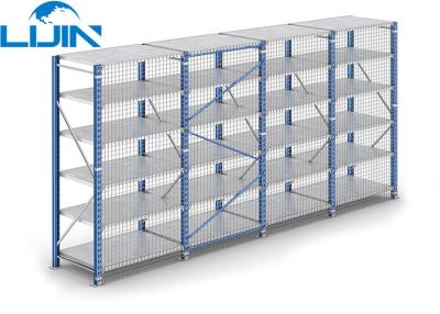 China Multi Level Light Duty Racking With Mesh Back Q235B Steel Powder Coated Finish for sale