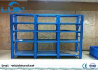 China 3 Drawers Mold Storage Racks With Powder Coated Finish Blue Color Easy To Operate for sale