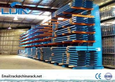China Custom Lumber Bulk Storage Racks , Roll Steel Cantilever Warehouse Racks for sale