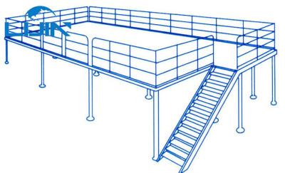 China Two Level Mezzanine Warehouse System , Powder Coated Mezzanine Floor Systems for sale