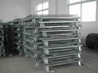 China Collapsible Stacking And Folding Mesh Security Cages Heavy Duty Cargo Storage for sale