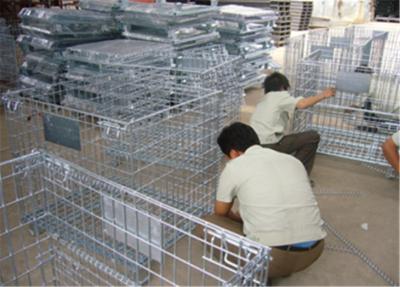 China Stackable Detachable wire mesh cages , metal storage cage container for sale