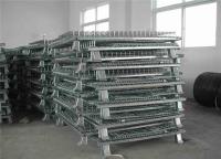 China silver white Foldable Wire Mesh Cages for Warehouse Storage Corrosion protection for sale