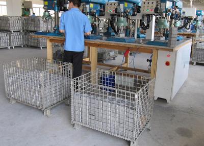 China Collapsible Stacking And Folding Mesh Security Cages Heavy Duty Cargo Storage for sale