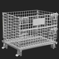 China Movable Metal Storage Cage , Folding Anticorrosion Wire Mesh Container for sale