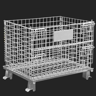 China Movable Metal Storage Cage , Folding Anticorrosion Wire Mesh Container for sale