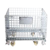China Movable Metal Storage Cage , Folding Anticorrosion Wire Mesh Container for sale