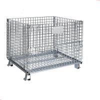 China Movable Metal Storage Cage , Folding Anticorrosion Wire Mesh Container for sale