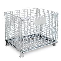 China Movable Metal Storage Cage , Folding Anticorrosion Wire Mesh Container for sale