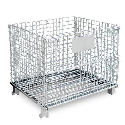 China Workshop Metal Wire Mesh Storage Cages Galvanized Surface 800*600*640mm for sale