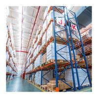 China Custom Logo Lock Pins Style Metal Pallet Racking / Durable Warehouse Storage Shelf for sale