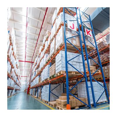 China Custom Logo Lock Pins Style Metal Pallet Racking / Durable Warehouse Storage Shelf for sale
