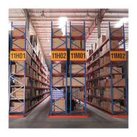 China Custom Logo Lock Pins Style Metal Pallet Racking / Durable Warehouse Storage Shelf for sale