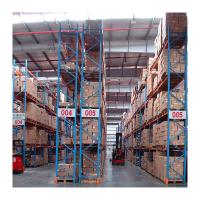 China Custom Logo Lock Pins Style Metal Pallet Racking / Durable Warehouse Storage Shelf for sale