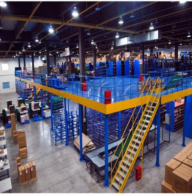China Long Span Warehouse Rack And Shelf Cold Rolled Steel Column H Beam Platform for sale