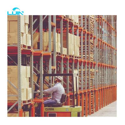 China Heavy Duty Industrial Warehouse Storage Drive In Rack 75mm Pitch Hole for sale