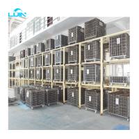 China Collapsible Wire Mesh Containers Pallets Metal Foldable Cage With 500KG Capacity for sale