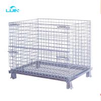 China Wire Cage Metal Bin Storage Container Stackable Heavy Storage Cage for sale