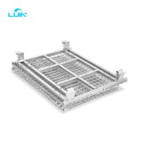 China Industrial Transport Storage Equipment Folding Wire Mesh Roll Container Cages Trolleys for sale