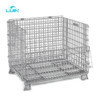 China Industrial Transport Storage Equipment Folding Wire Mesh Roll Container Cages Trolleys for sale