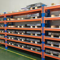 China Upright Frame Beam Pallet Racking Rivet Shelving In Industrial Factories for sale
