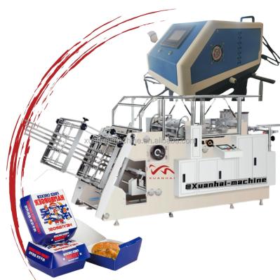 China 2023 Hot Melt Glue Roller Hamburger Paper Box Machine Perfect for Food Beverage Shops for sale