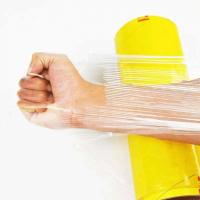 China Household Food Cling Wrap Plastic Film PVC / PVDC / PE / LDPE Cling Film With Slide Cutter for sale