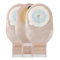 China Medical One piece Ostomy Bag Stoma Pouch Beige Color Drainable 65mm Cut One Piece System Ostomy Bag for sale