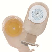 China Transparent Or Beige Colostomy Ostomy Bag Plastic Hook Open / Close Bag Type for sale