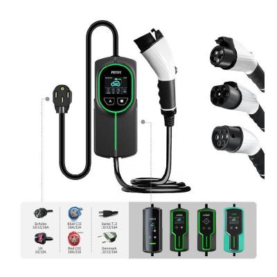 China Portable EV Charger Type 1 2 3.5KW 7KW 11KW 22KW with Wide Temperature Range for sale