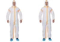China Soft Disposable Coverall Suit For Virus Invading CAT 3 Type 3 / 4 / 5 / 6 for sale